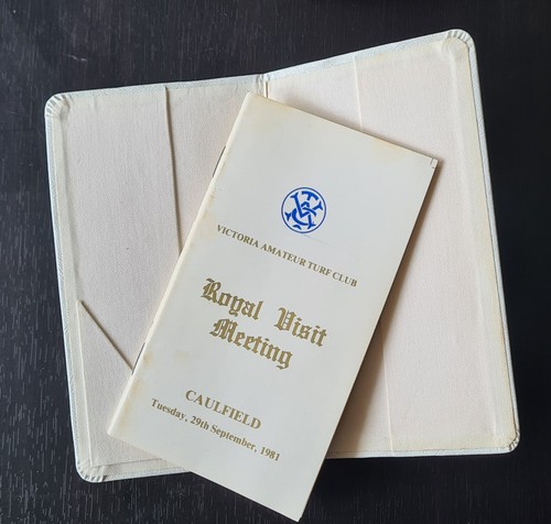 1981 Caulfield Royal Vist racebook with special cover. Won by MANIKATO ...