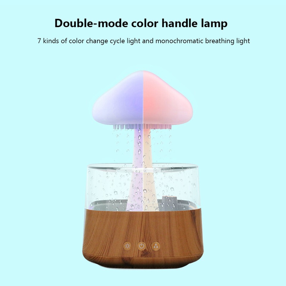 Mushroom Rain Humidifier Relieve Fatigues Air Humidifier for Bedroom ...