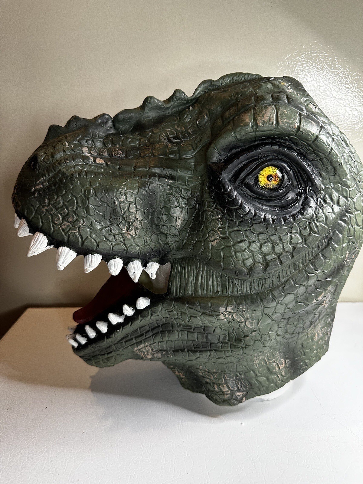 Adult Dinosaur Mask Green Latex Realistic Full T-Rex … - Gem