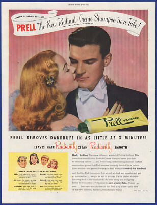 Vintage 1947 PRELL Radiant-Creme Shampoo Hair Care Salon Ephemera 40's ...