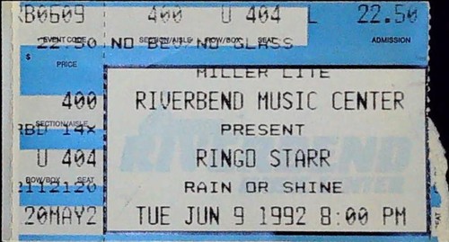 Ringo Starr Concert Ticket Stub Riverbend Music Center Cincinnati OH 6 ...