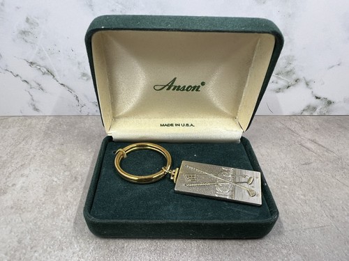 New Colibri key chain gold color , Golf theme Keychain In Box Anson | eBay