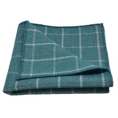 Cyan Birdseye Check Pocket Square, Handkerchief | eBay UK