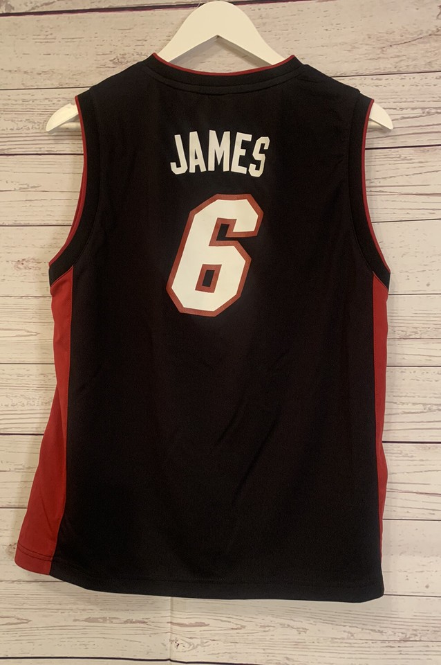 Youths Adidas NBA Miami Heat #6 Lebron James Basketball Jersey Size L ...