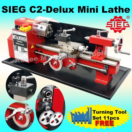 SIEG C2 180x300mm 7x12" Variable Speed Mini Metal Bench Lathe 400W Free ...