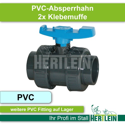 PVC Fitting Fittings Absperrhahn mit Klebemuffen Ø25mm Wasserleitung | eBay