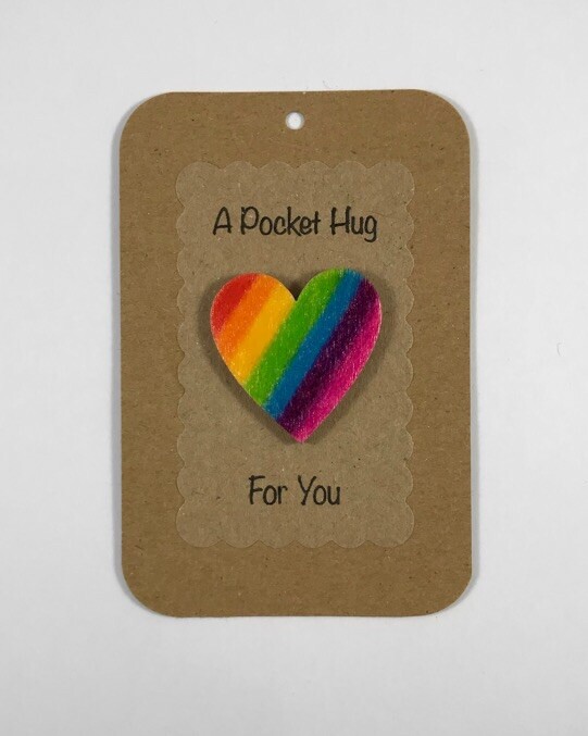 Pocket Hug Rainbow Heart (can be personalised) | eBay UK