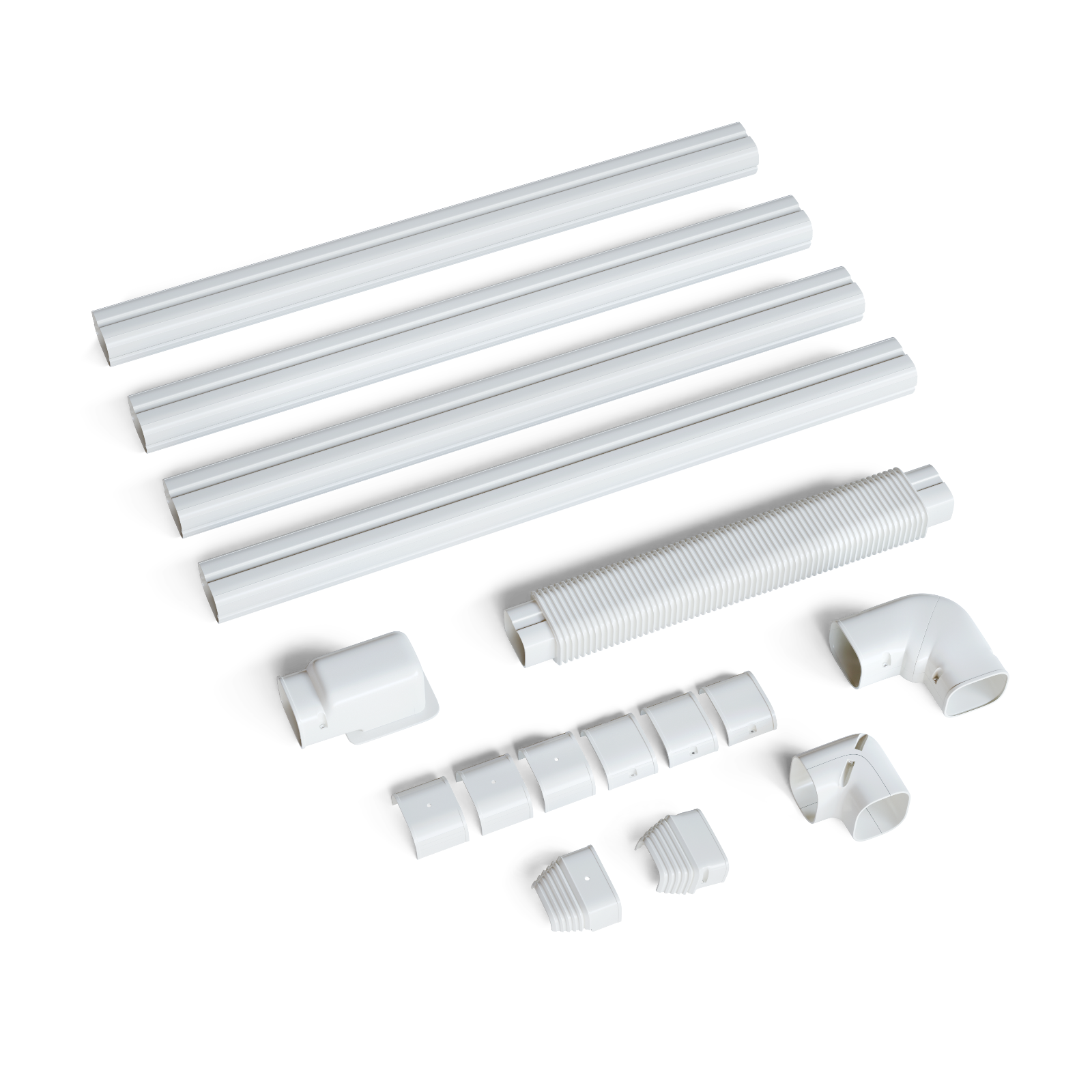 12ft PVC Decorative Line Set Cover Kit 3” wide for Mini Split and ...