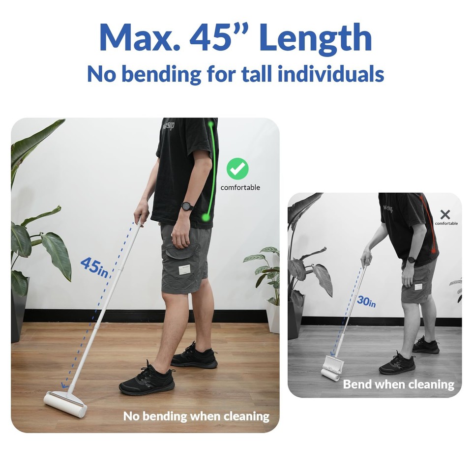 Large Lint Rollers for Carpet, Sticky Rollers for Floor 9.45 in with 3 ...