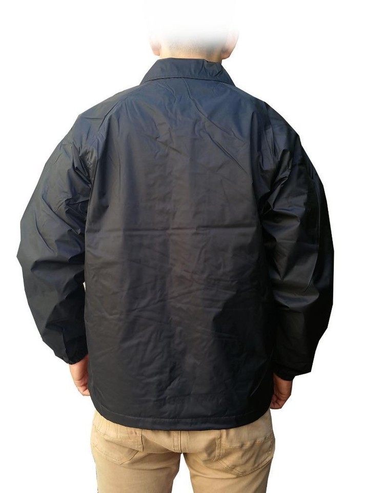 New Men's Snap Front Lined Windbreaker Water Proof Nylon Coaches Jacket ...
