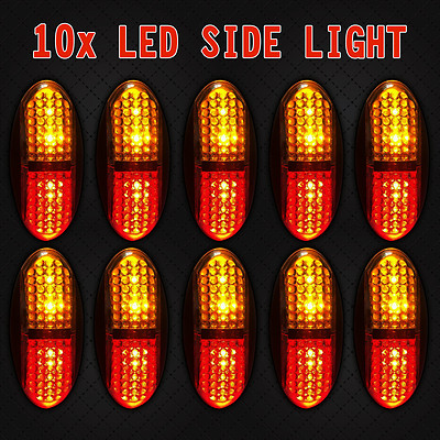 10X Red/Amber LED Side Clearance Marker Lights Car Truck Trailer Lamps ...