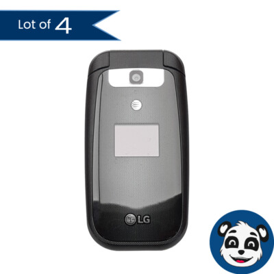 Lot of 4 LG B470 Flip Cell Phones, AT&T, Black, with AC Adapters - "A ...