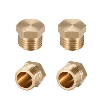 Brass Pipe Fitting Cored Hex Head Plug 1/4"G Male Thread Connector ...