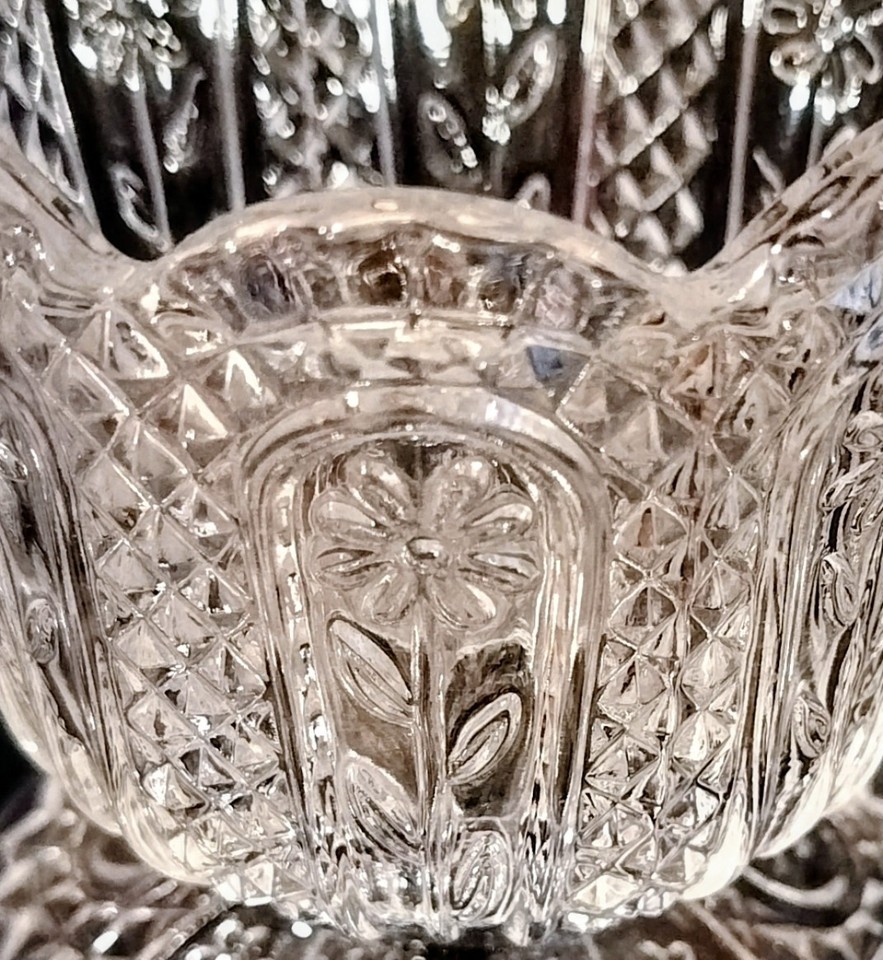 Vintage 1973 Avon by Fostoria Clear Crystal Candle/Jewelry Holder Daisy ...