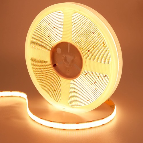 32.8ft(10M) 24V Double Row COB LED Strip Light Warm White 3000K ...
