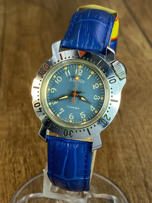 Vostok Amphibian Blue Style mechanical vintage Soviet Era mens watch ...