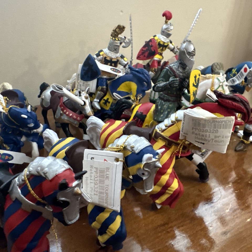 Papo Medieval Knights Horse Lot Of 12 Horses 4 Knights Vintage | eBay