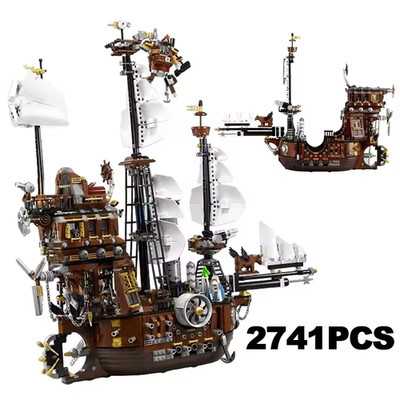 NEW SEALED 2741PCS Technical Steampunk Pirate Sailing Ship Building ...