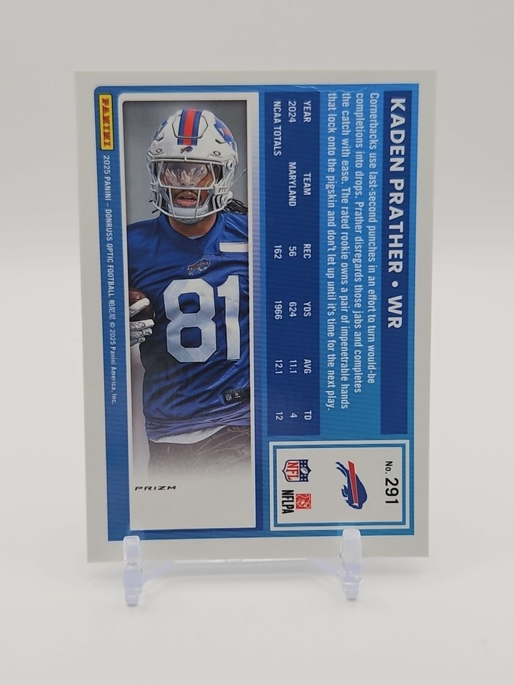 2025 Donruss Optic Football Kaden Prather Silver Holo Rated Rookie ...