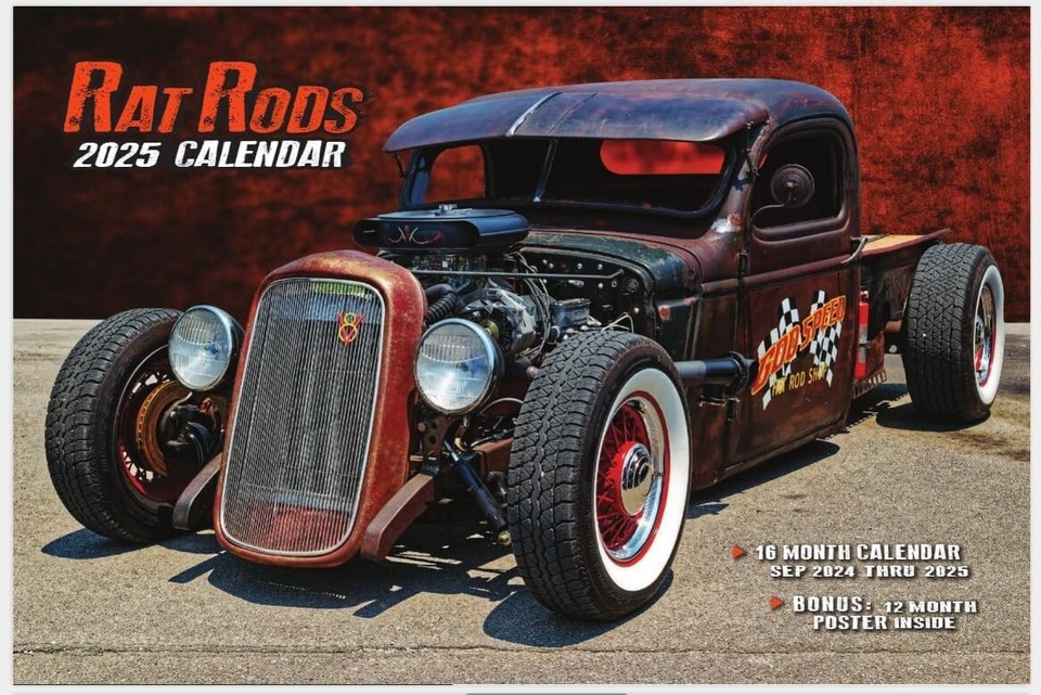 2025 RAT RODS GARAGE CALENDAR rusty cars old vintage air tools mechanic ...