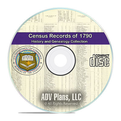 1790 Census Records, Original US Census Reports, 12 Vintage Volumes ...