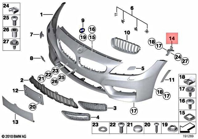 Genuine BMW Z4 Front Bumper Side Support Right Passenger 51117192158 ...