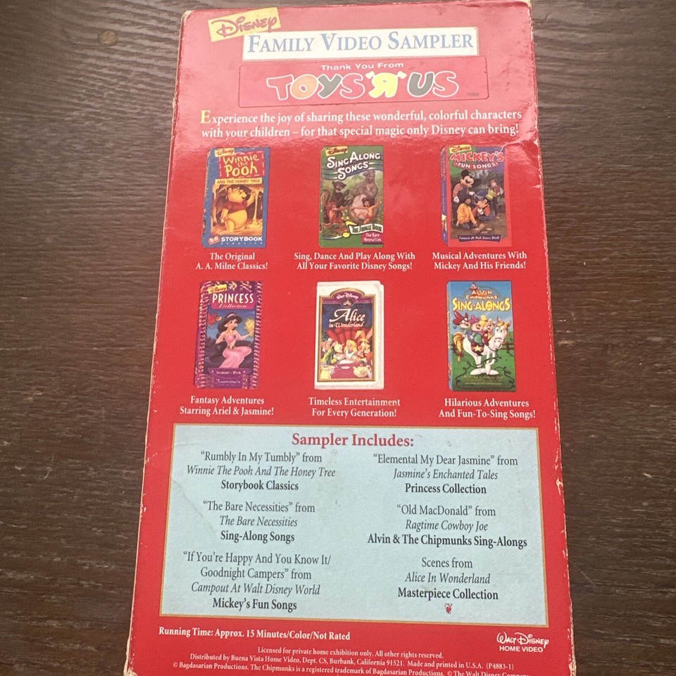 Walt Disney Family Video Cartoon Sampler VHS Toys R Us Promo | eBay