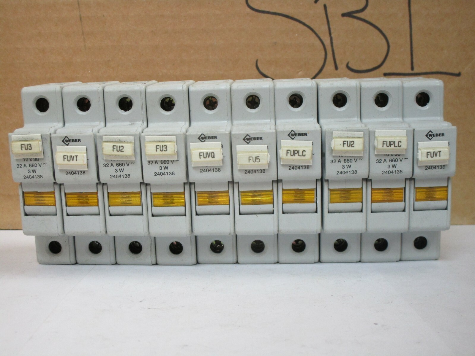 (LOT OF 10) WEBER FUSE HOLDER SPCH 1X38 660V 32A 32 A AMP SPCH1X38 | eBay