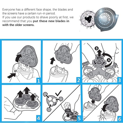 HQ9 Replacement Heads Blades for Philips Norelco Electric Shaver Razor ...