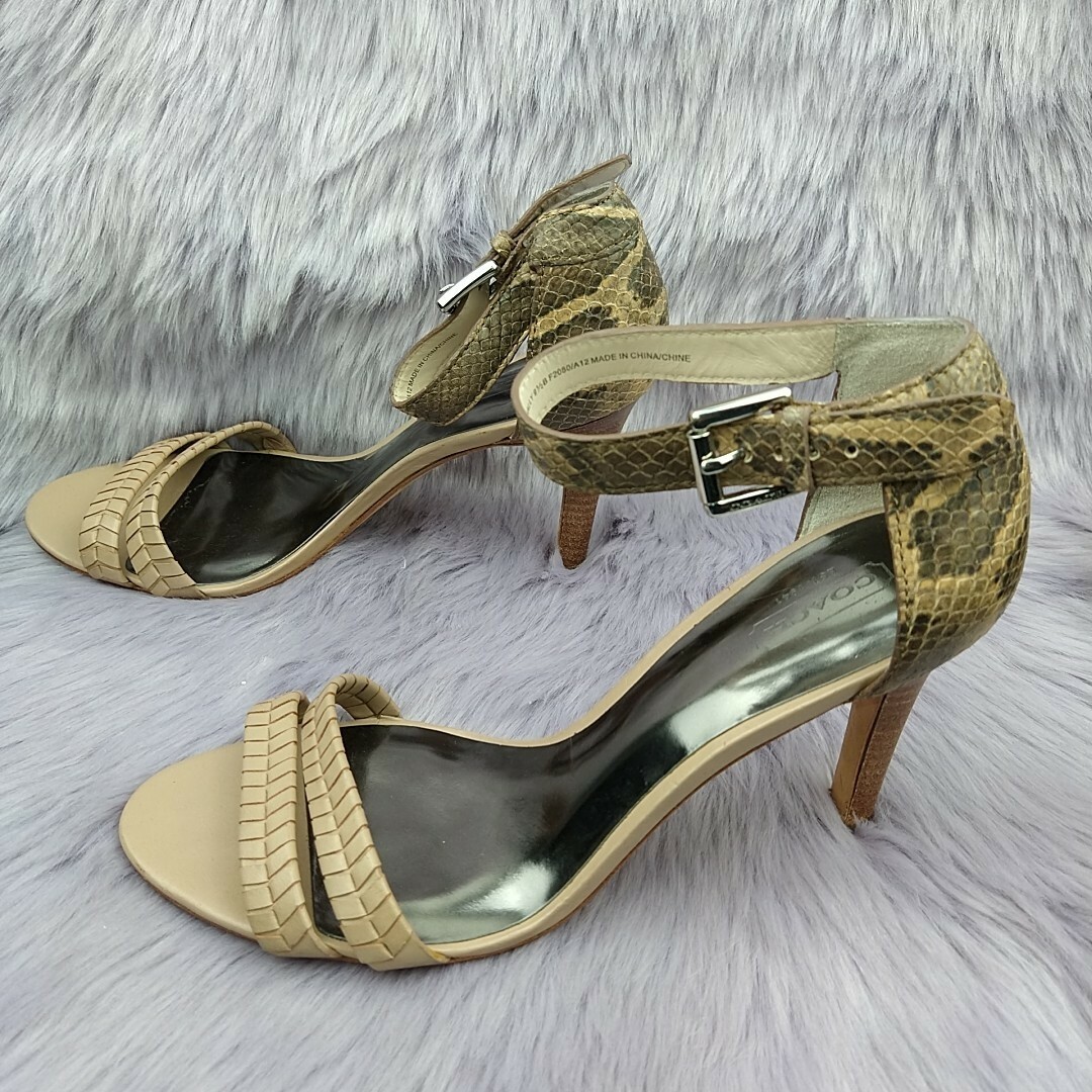 Coach Hally Python Vachetta Leather Strappy Heels Siz… - Gem