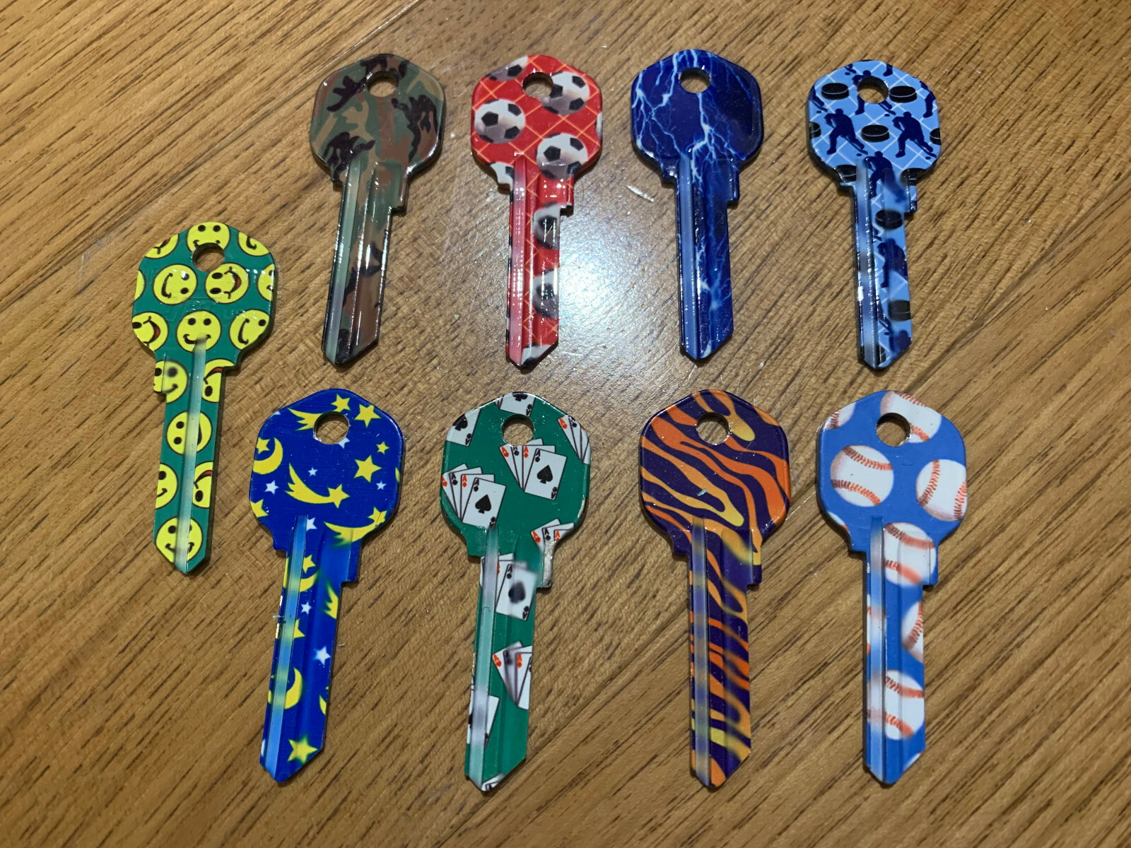 Lot of 2 Jet color house key blank KW1 AXXESS 66 happy face, pucks ...