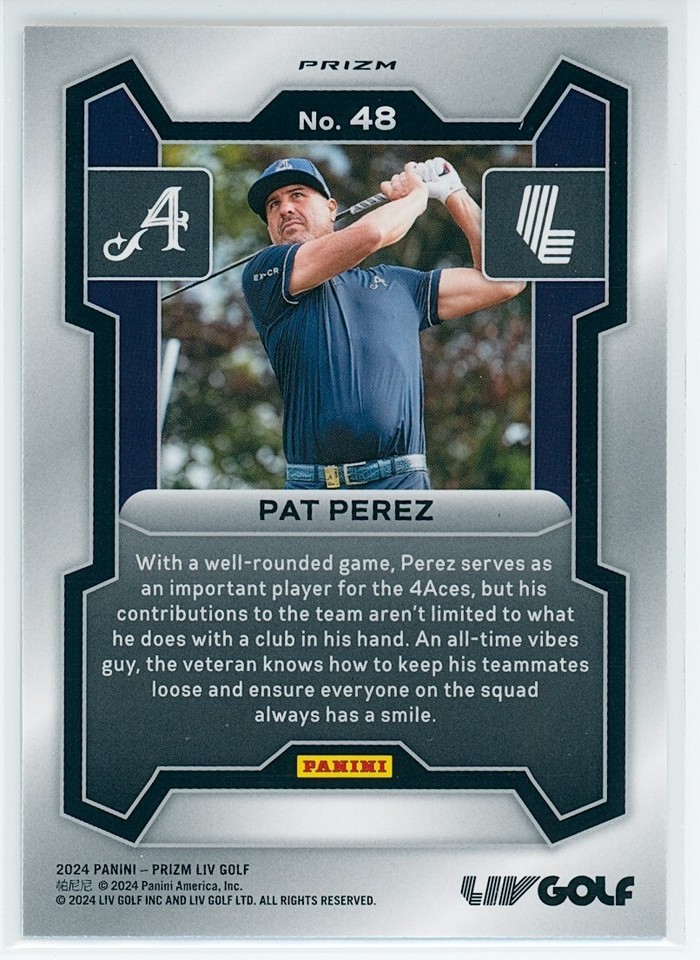 2024 Panini Prizm LIV Golf Pat Perez 4 Aces GC Silver Prizm #48 | eBay