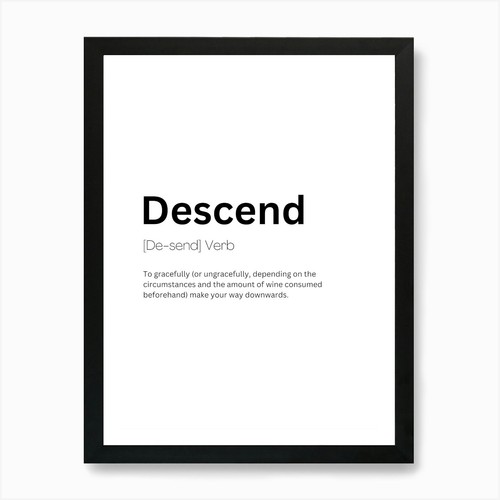 Descend Definition Meaning 1 Art Pr Framed Wall Art Poster Canvas Print ...