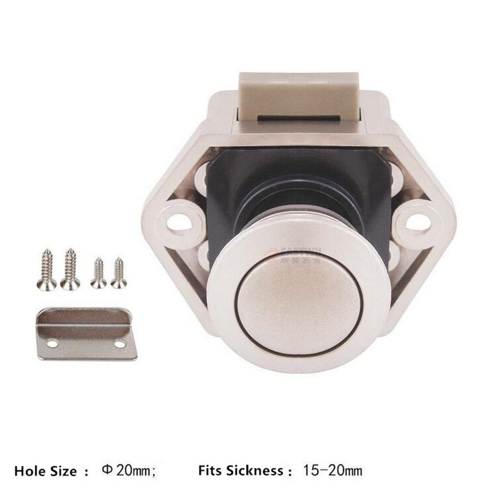 Push Button Catch Pop Up Lock Knob Latch Cupboard Camper RV Caravan ...