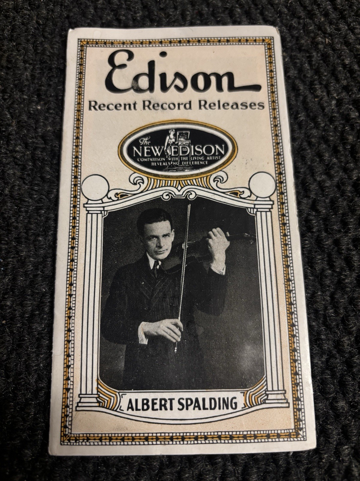 EARLY 1900'S EDISON RECENT RECORD RELEASES CATALOG "ALBERT SPALDING” | eBay