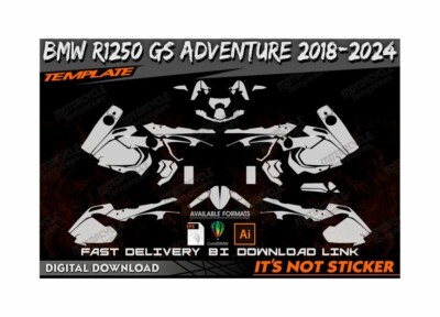 BMW R 1250 GS ADVENTURE 2018-2024 template vector 1/1 EPS PDF CDR ...