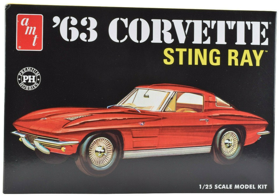 AMT / Premium Hobbies 1963 Corvette Sting Ray 1:25 Plastic Model Car ...