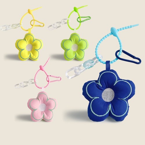 Bag Ornaments Flowers Keychain Fabric Flower Flower Keyring Key Chain ...