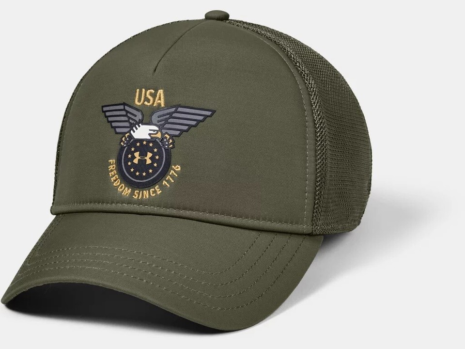 Under Armour Men's UA Freedom Mesh Trucker Hat Adjustable Snapback Cap ...