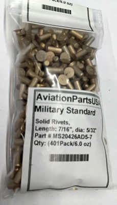 Military Standard P/N MS20426AD5-7 Length: 7/16", dia: 5/32" (401Pack/6 ...