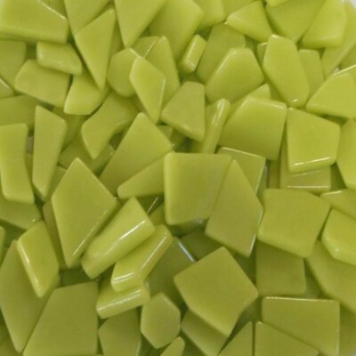 Lime Green Odd Cut Shaped Glass Mosaic Tiles - 25 Tiles - Sizes 3/8 to ...