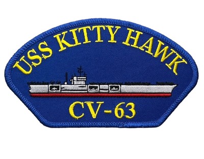 Licensed USS Kitty Hawk CV-63 Navy 5.25 Inch Blue Gold Patch EE1509 ...