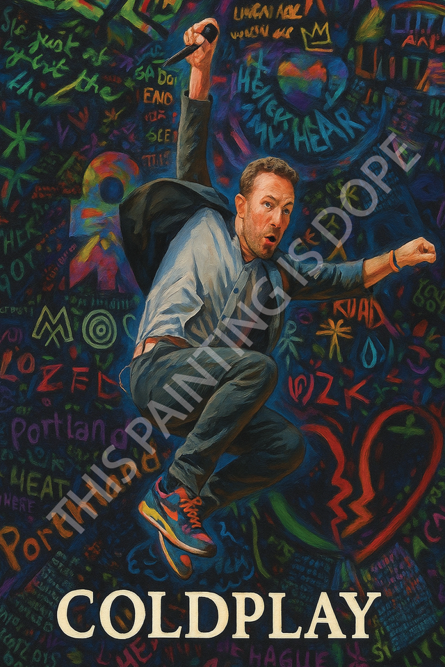 Coldplay Painting High Quality Print Vinyl Banner Wall Art Decor Live ...