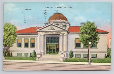 Library Kokomo Indiana Postcard | eBay