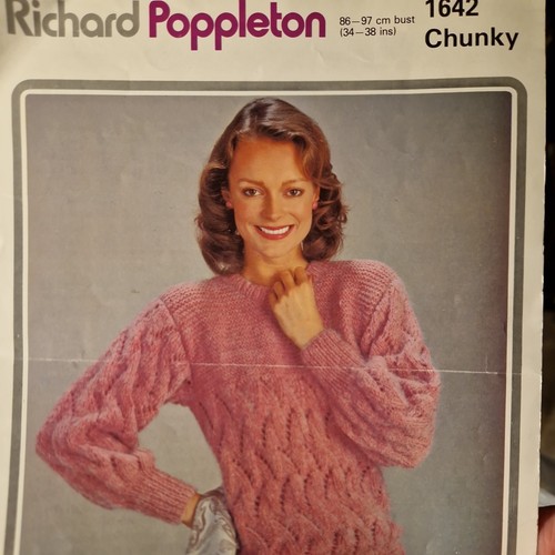 Richard Poppleton 1642 knitting pattern Lacy sweater Chunky 34-38 ...
