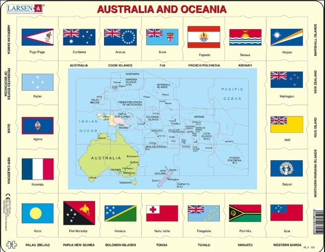 Map Of Oceania With Capitals