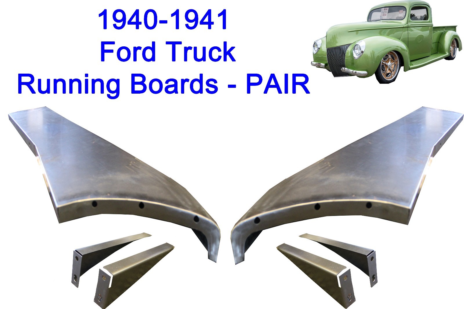 1940 1941 Ford Pickup Truck 1/2 TON Steel Running Board Set 40,41 ...