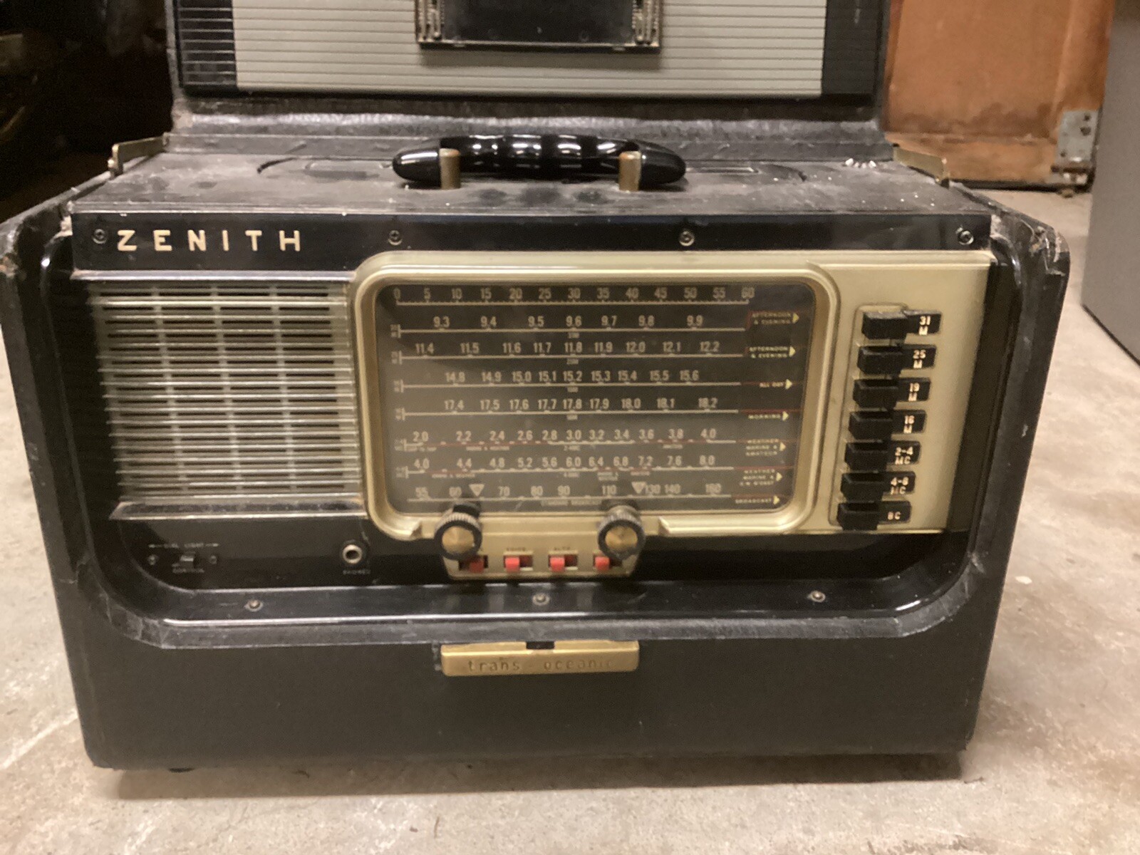 VINTAGE 1960'S ZENITH 600B TRANS OCEANIC WAVE MAGNET 7 BAND SHORTWAVE ...