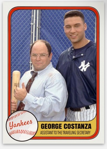 GEORGE COSTANZA & DEREK JETER NEW YORK YANKEES CUSTOM MADE RETRO STYLE ...
