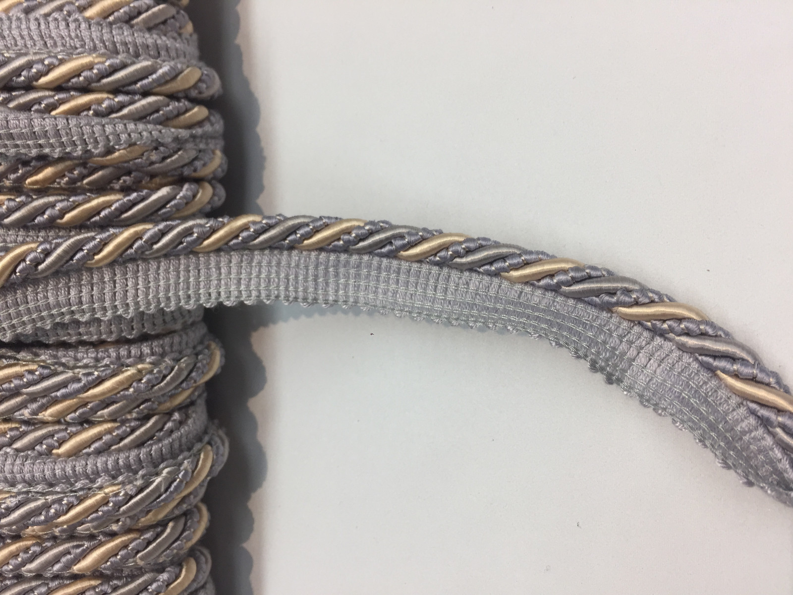 Light Blue with Beige Trim Rope with Gimp Upholstery By The Yard | eBay
